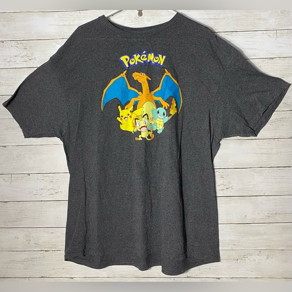Pokemon | Shirts | Pokemon Men Tshirt 2x Dark Gray Pikachu Charizard ...
